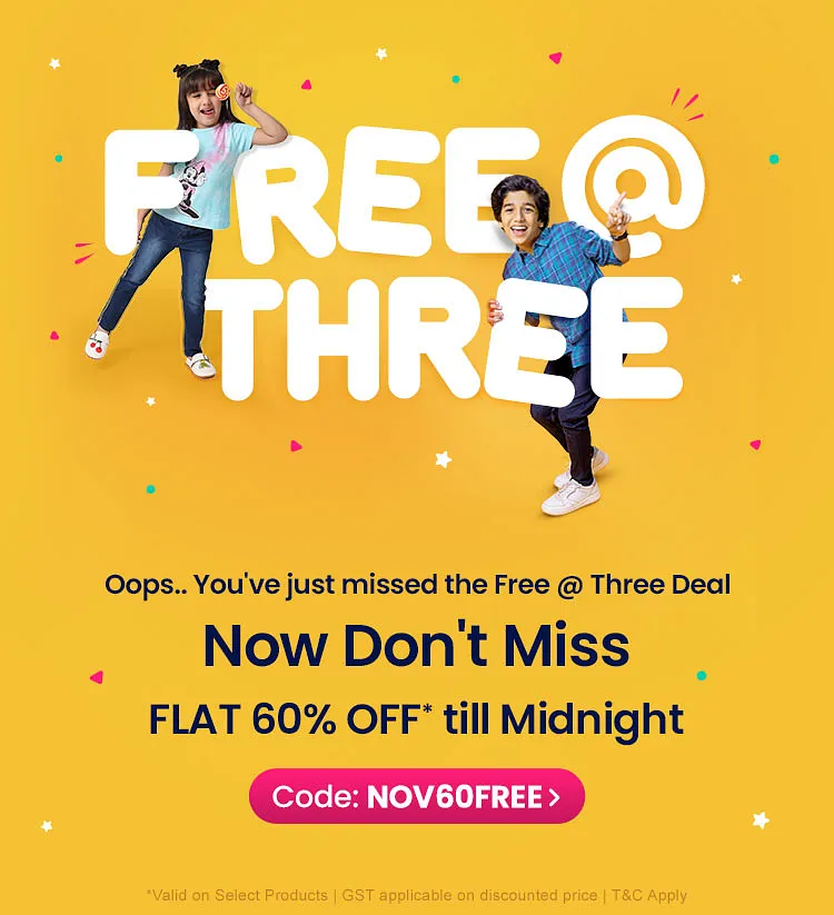 FirstCry Free at Three Offer – First 500 Orders Free or Flat 50% Off