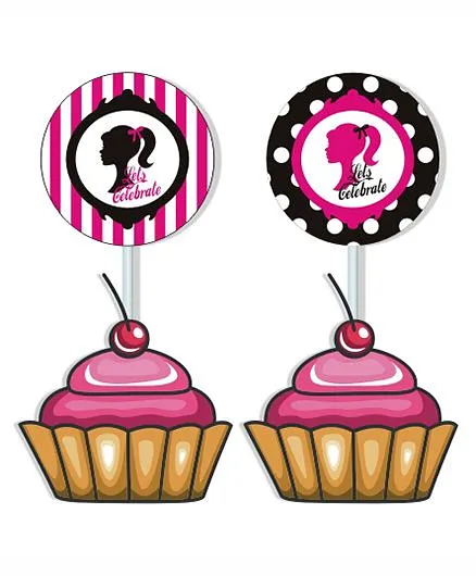 Barbie Inspired Printable Cupcake Toppers Wrappers Personalized ...