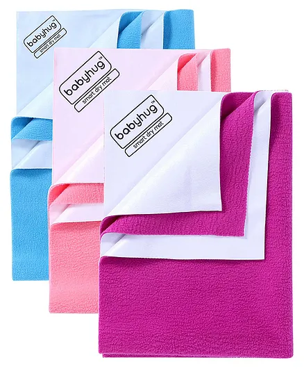 Buy Babyhug Smart Dry Bed Protector Sheet Set of 3 - Medium ( Feeroju ...