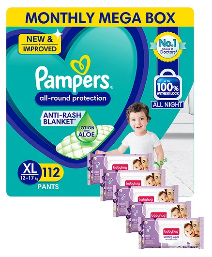 Buy Pampers All round Protection Pants, Extra Large size (XL) 112 Count ...