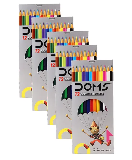 Buy Doms Colour Pencil - Pack Of 12 Shades Combo Value Pack Of 5 Qtys ...