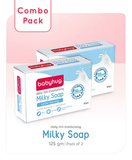 Buy Babyhug Daily Rich Moisturising Milky Soap 125 gm - Pack of 2 ...