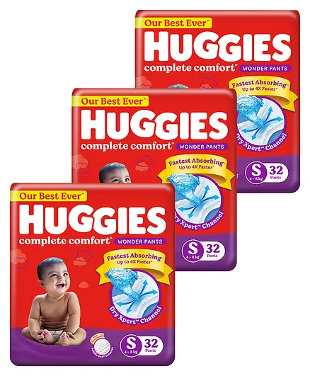 Buy Huggies Comfort Dry Pants Small Size Diapers - 32 Pieces - (Pack of ...