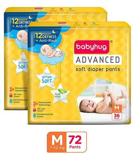 Buy Babyhug Advanced Pant Style Diapers Pack Medium - 36 Pieces - (Pack ...