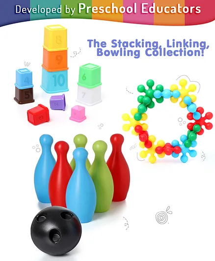 Buy Intelliskills Stacking cubes Linking Star And Bowling set Online at ...