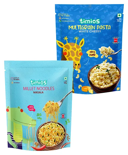 Buy timios Non-Fried No-Maida Healthy Instant White Cheesy Macaroni ...