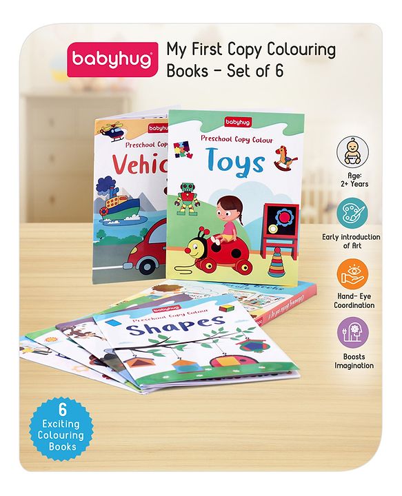 Babyhug My First Copy Colouring Books Pack of 6 - English