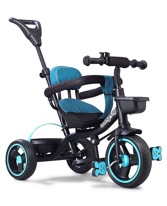 Babyhug Stalwart Plug & Play Tricycle with Seat Cover - Teal Blue