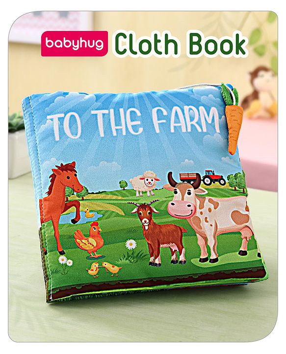 Babyhug Cloth Book - Farm Animals (Multicolor) | Soft Cloth Book With ...