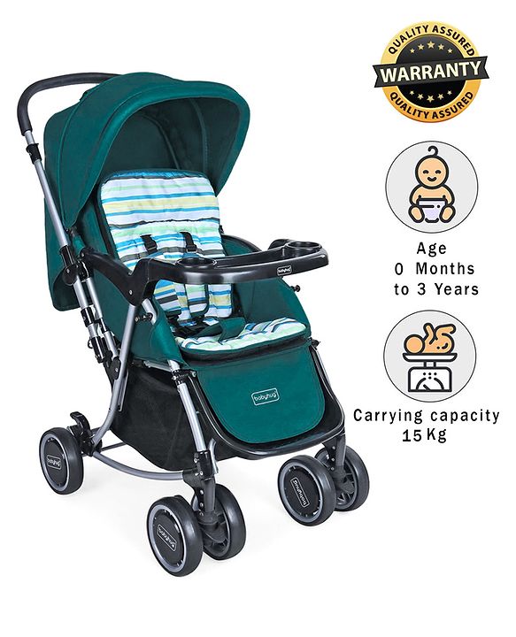 Babyhug 2 in 1 Rock and Roll Stroller Cum Rocker - Green