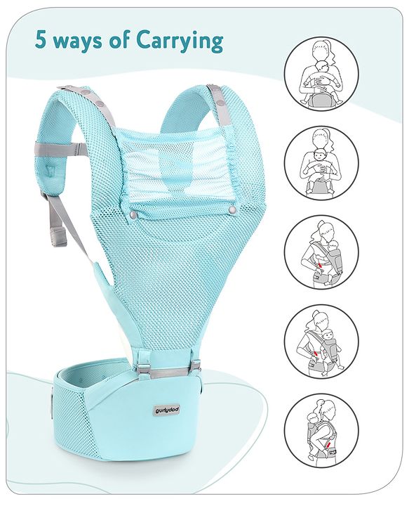 Babyhug Breeze 5 in 1 Hip Seat cum Baby Carrier - Green