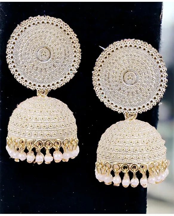 The Pari White Sun Shaped Jhumka Earrings White Online in India Buy at Best Price from FirstCry 15808426