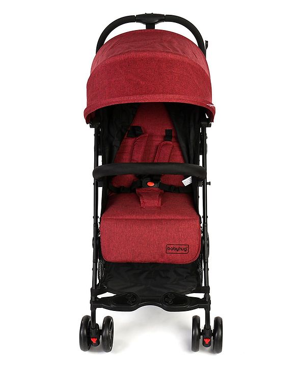 Babyhug Easy Travel Cabin Stroller With Z-Fold & Trolley Handle - Red