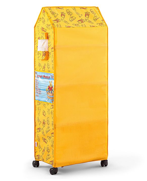 Babyhug Disney 4 Shelved Almirah With Wheels Winnie The Pooh Theme - Yellow
