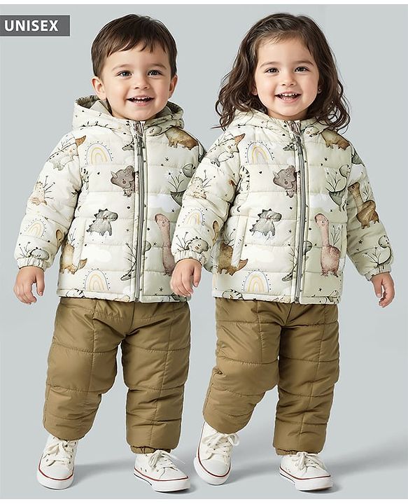 Babyhug Woven Full Sleeves Quilted Polyfill Hooded Heavy Winter Wear ...