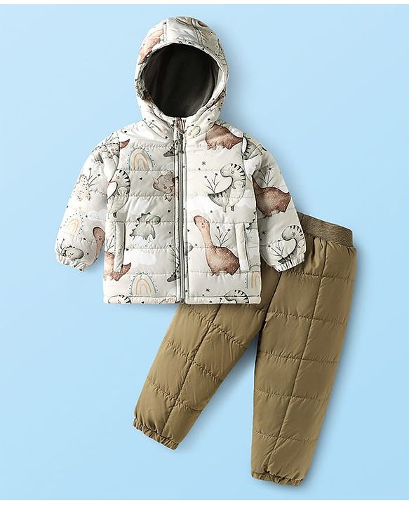 Babyhug Woven Full Sleeves Quilted Polyfill Hooded Heavy Winter Wear ...
