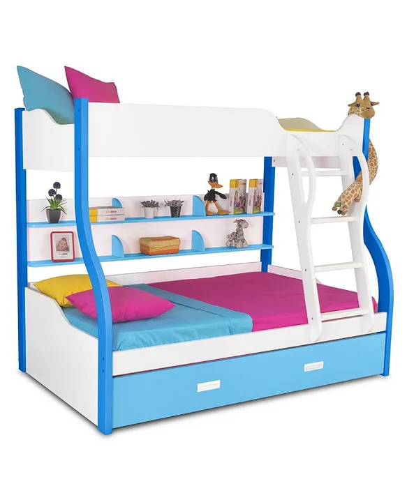 Alex Daisy Wooden Columbia Bunk With Trundle Bed Blue Online in India Buy at Best Price from FirstCry 2455979