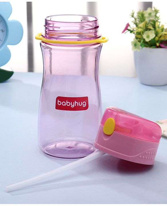 Babyhug Straw Sipper with Carrying Strap Pink - 400 ml