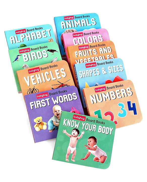 Babyhug Pocket Board Books- Set of 10| Back to Back 22 Pages| Basic ...