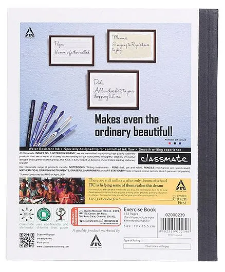 Classmate Notebooks Back Cover