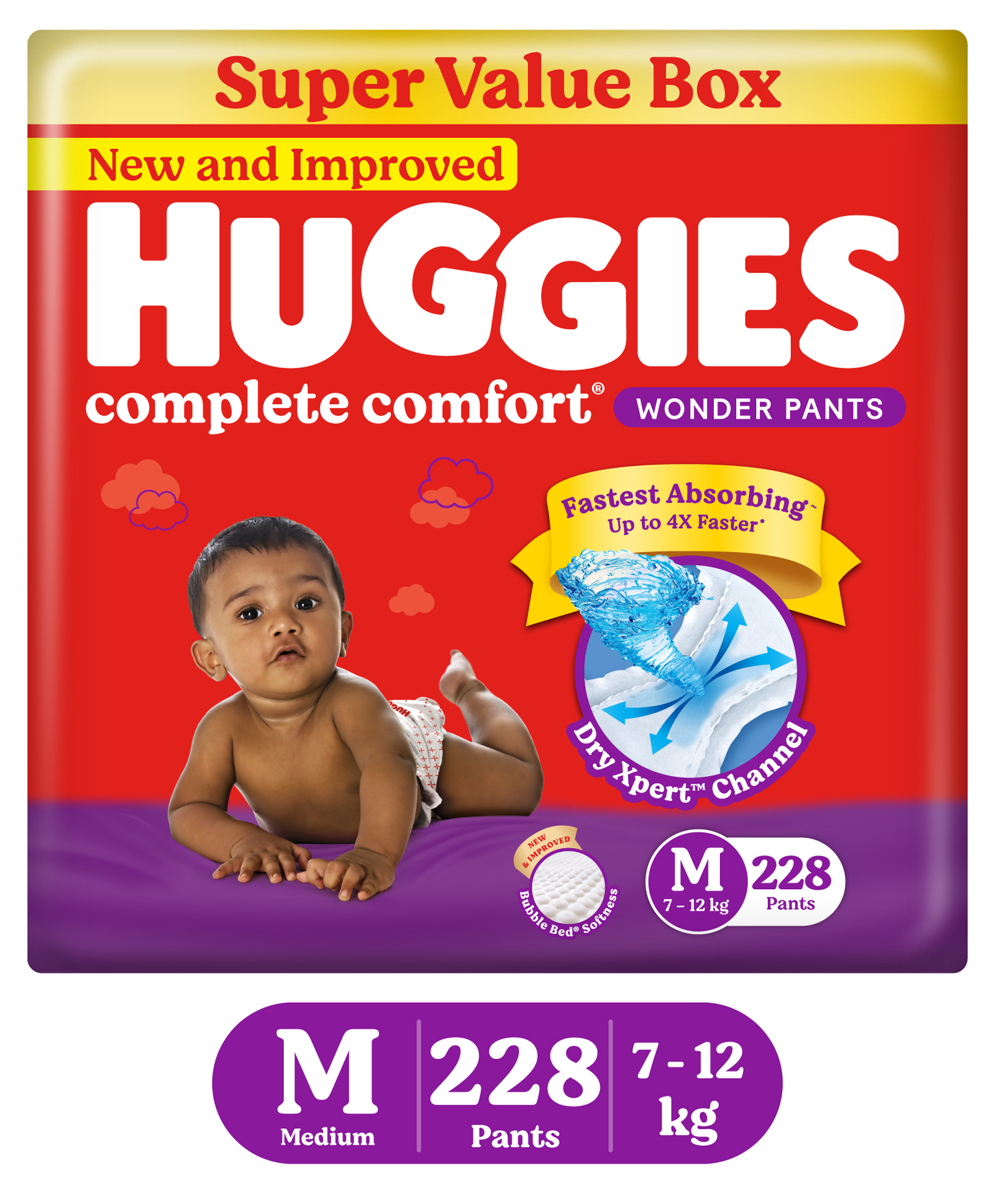 Buy Huggies Wonder Pants Diapers Sumo Pack Medium Size - 228 Pieces ...
