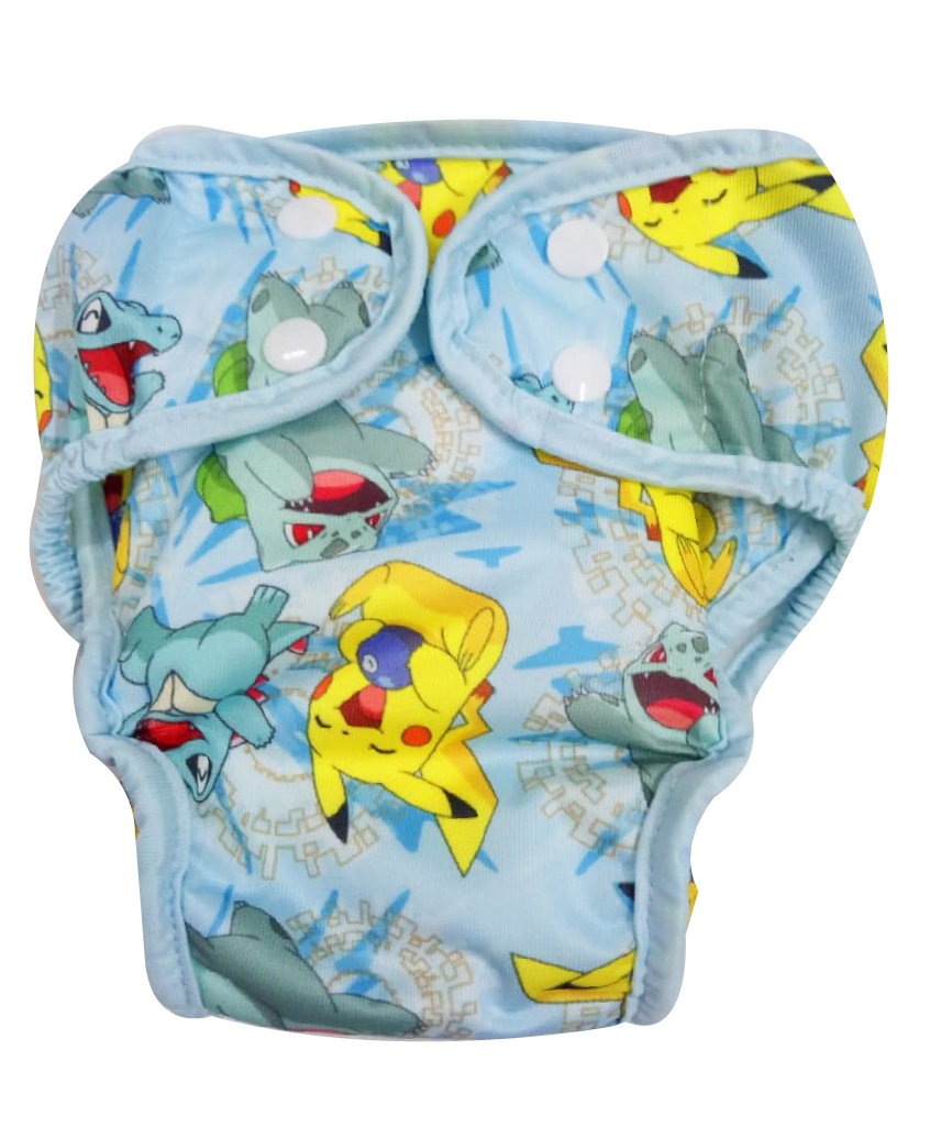 Buy Pokemon Reusable Cloth Diaper Set of 3- Small,Medium,Large (Blue ...