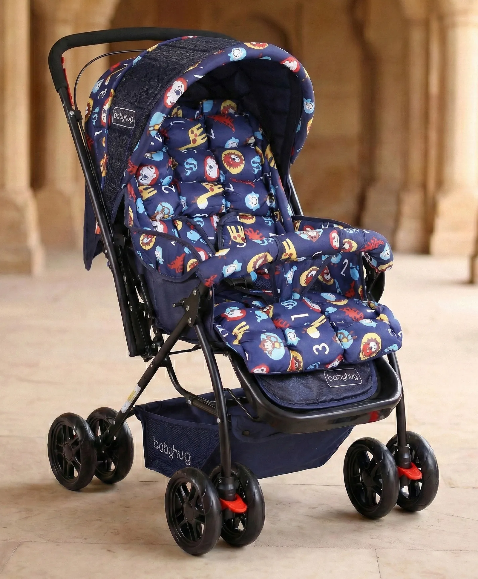 Buy Babyhug Cosy Cosmo Stroller With Reversible Handle & Back Pocket ...