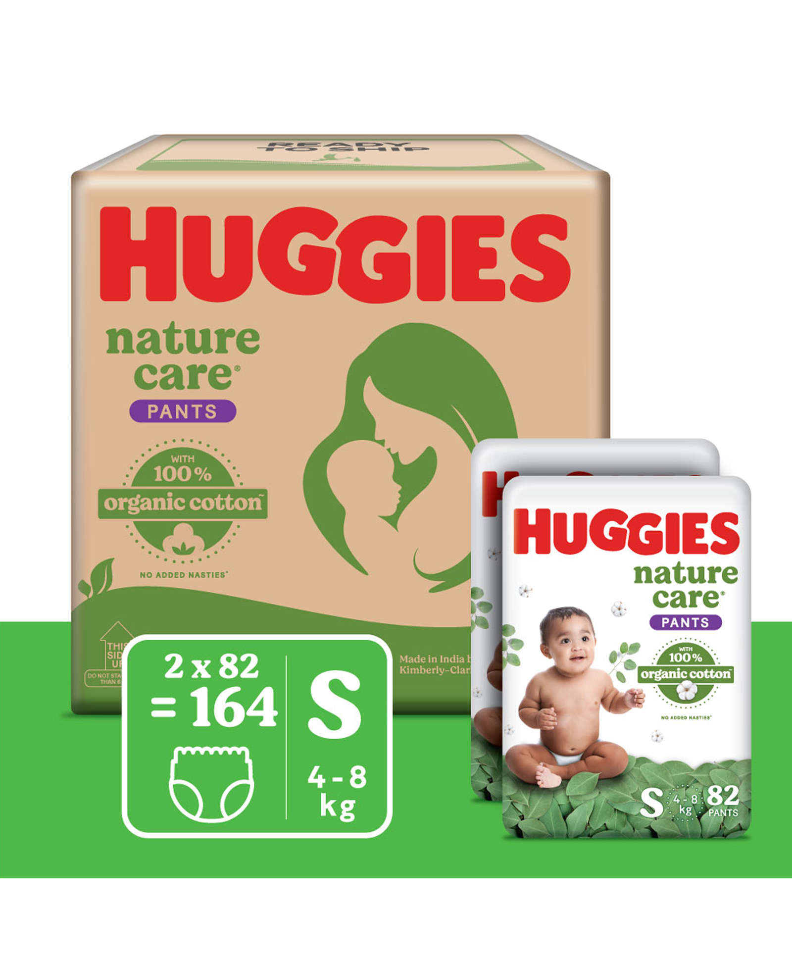 Buy Huggies Nature Care 100% Organic Cotton Premium Baby Diaper Pants ...