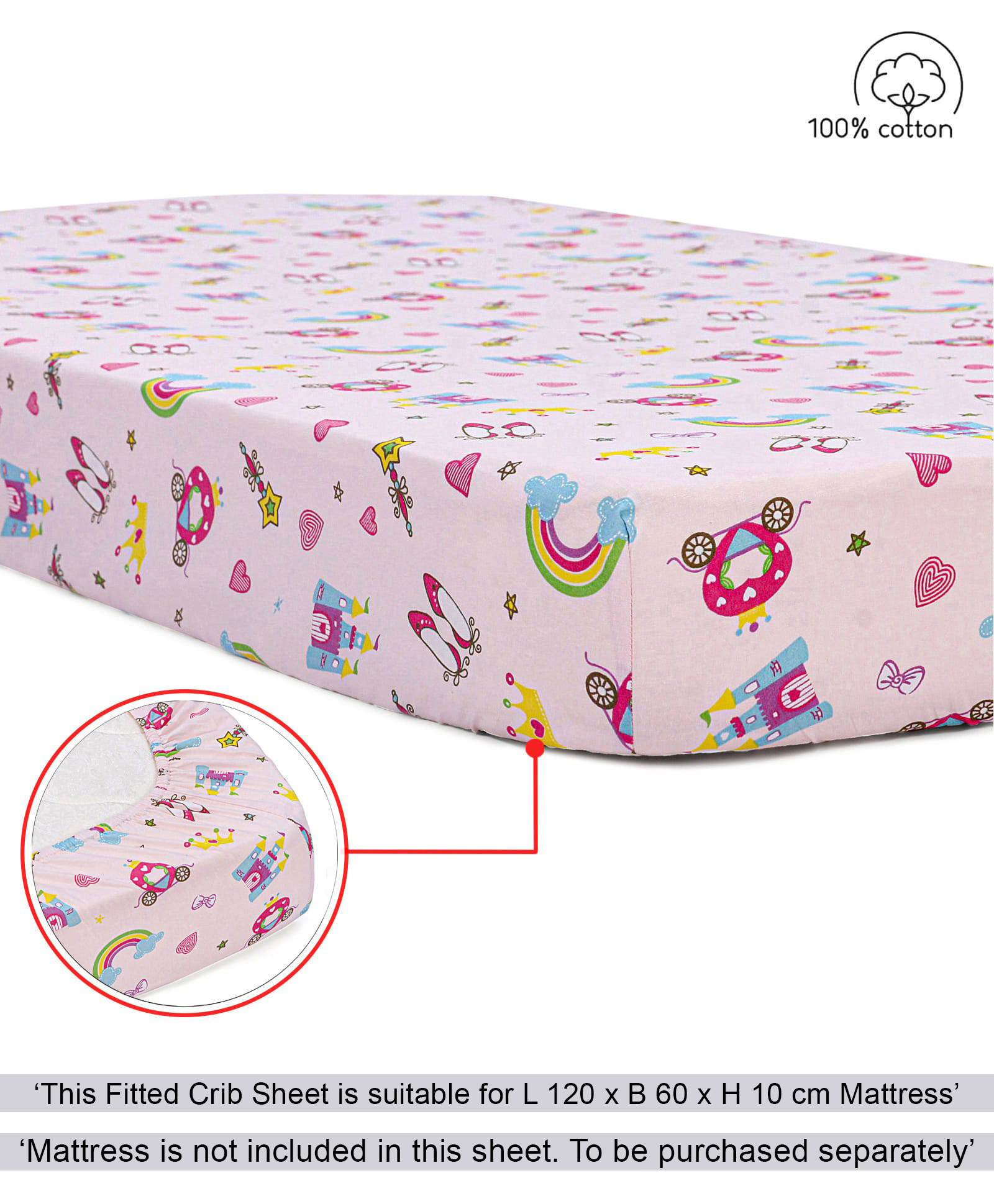 Buy Combo pack of 2: Babyhug Premium 100% Cotton Fitted Crib Sheet ...