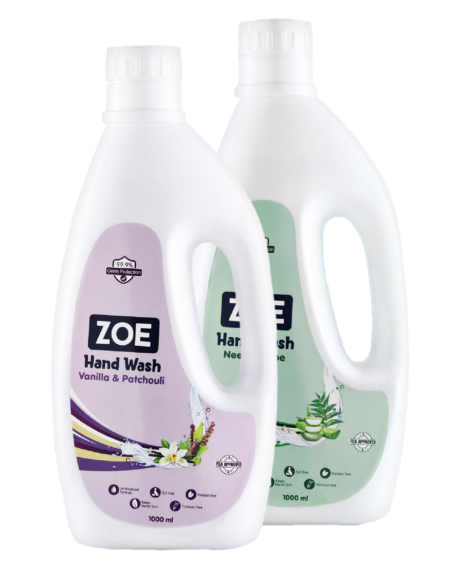 Buy Zoe Neem And Aloe & Vanilla And Patchouli Hand Wash - 2000 ml ...