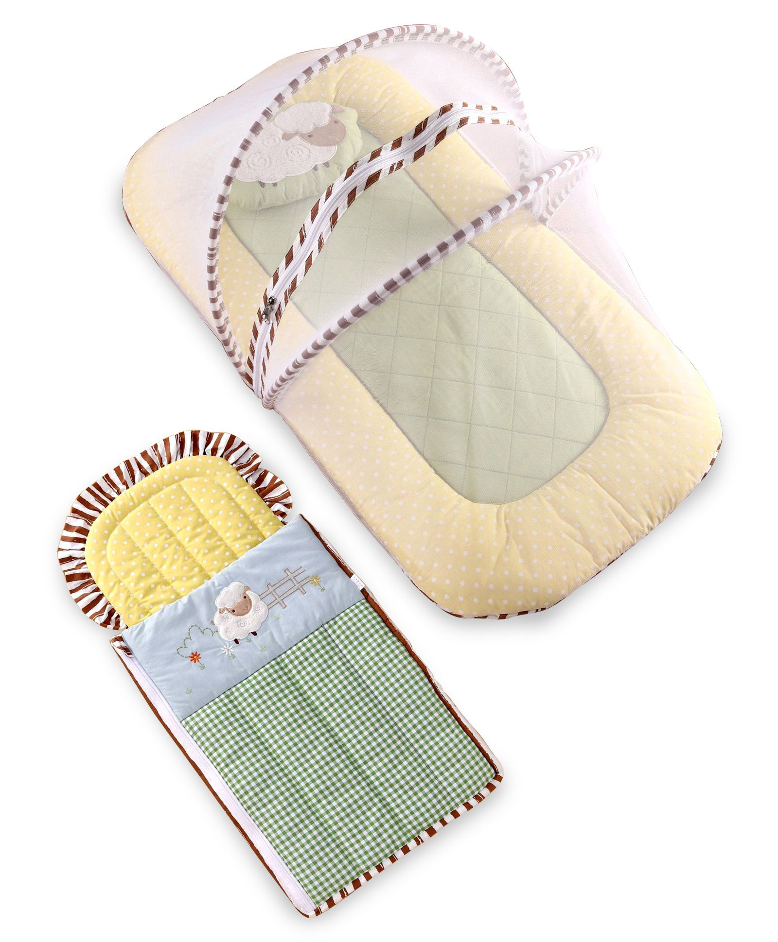 Buy Babyhug Premium Mosquito Net Gadda Set and Premium Baby Nest Bag ...