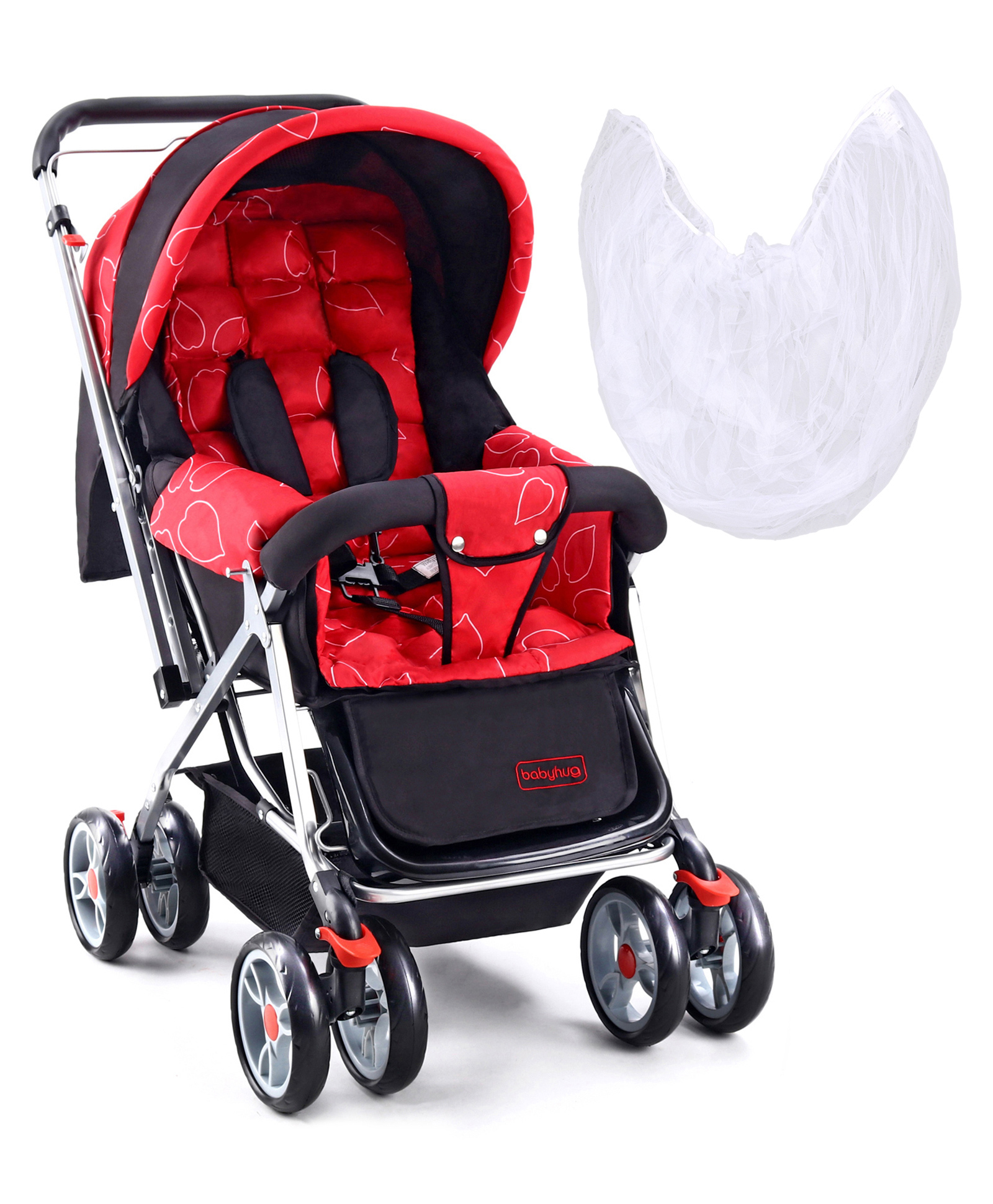 Buy Babyhug Comfy Ride Stroller With Reversible Handle - Red Online at ...