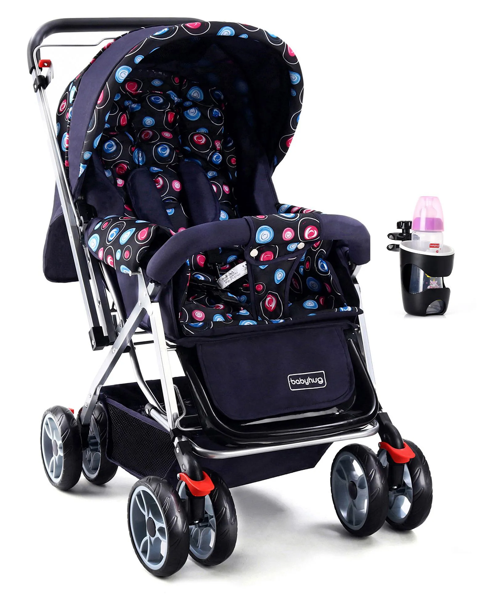 Buy Babyhug Comfy Ride Stroller With Reversible Handle - Dark Navy Blue ...