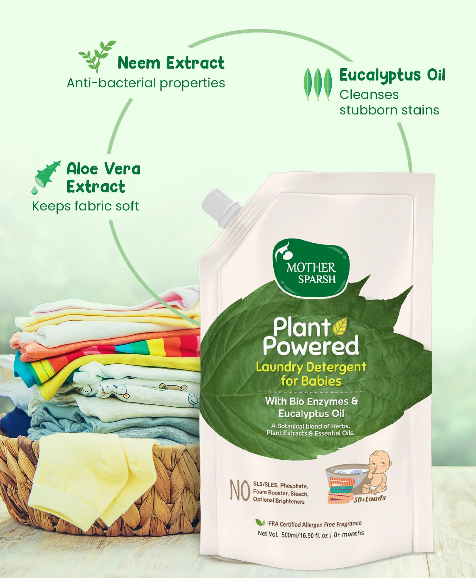 Buy Mother Sparsh Plant Powered Baby Laundry Liquid Detergent Refill ...