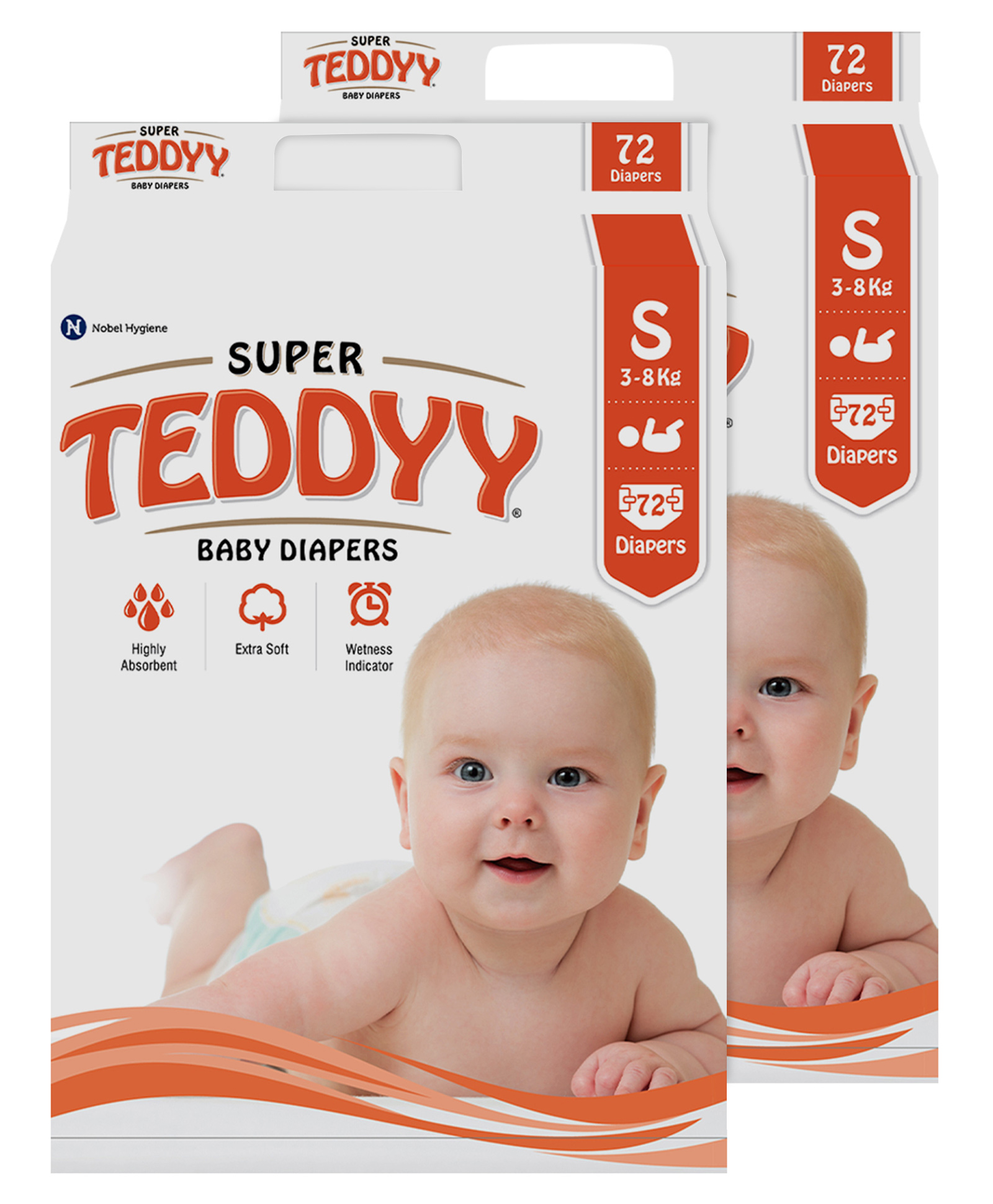 Buy Teddyy Super Baby Taped Diaper Pant Small - 72 Pieces - (Pack of 2 ...