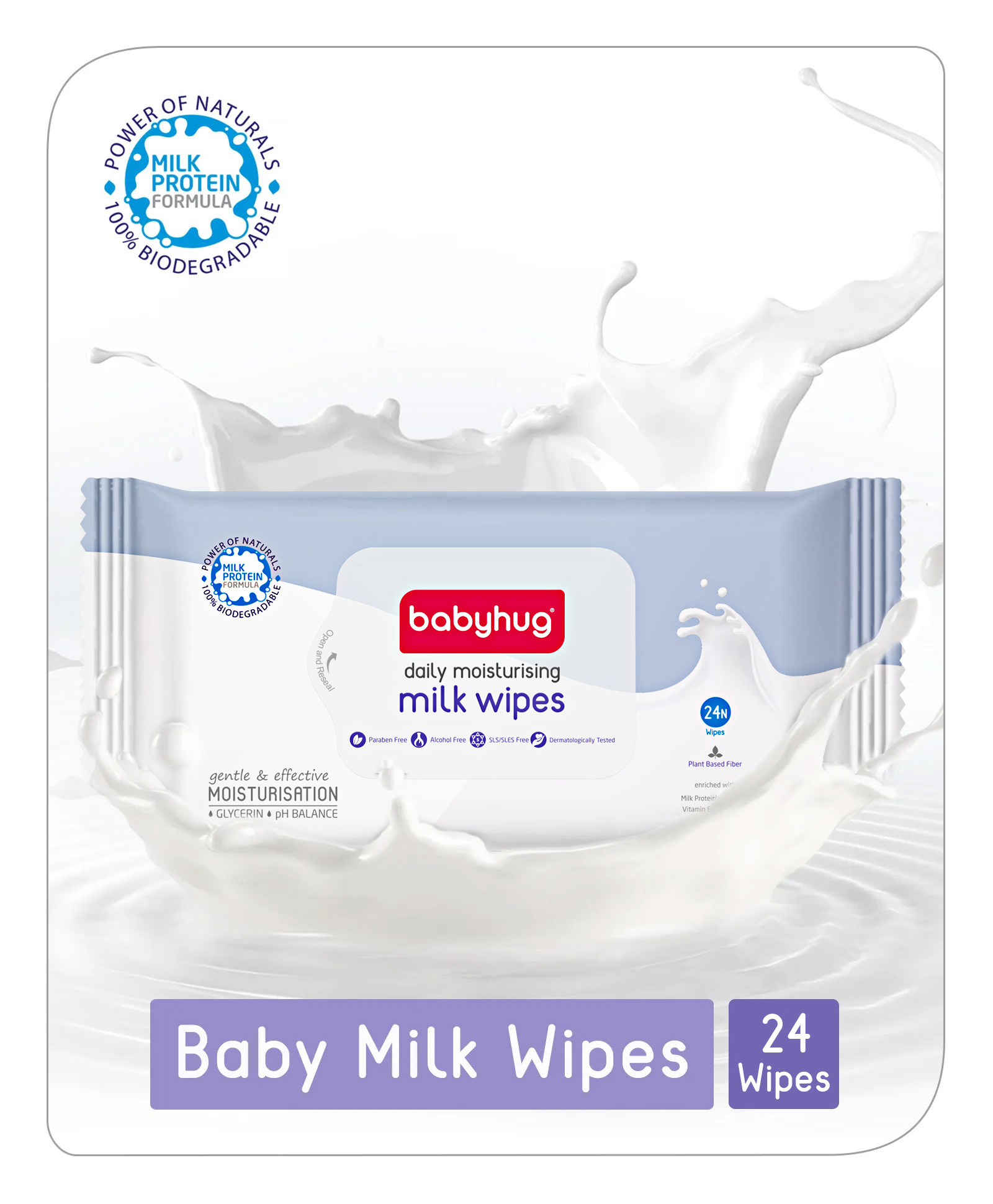 Buy Babyhug Daily Moisturising Milk Wipes Travel Pack - 24 Pieces (pack ...