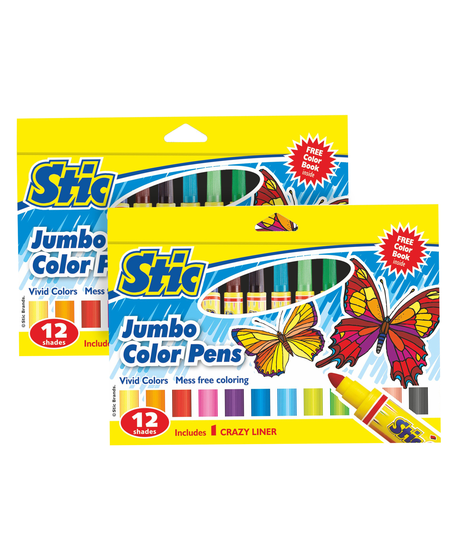 Buy Stic Jumbo Colour Pens 12 Pieces With 1 Crazy Liner - Multicolour ...