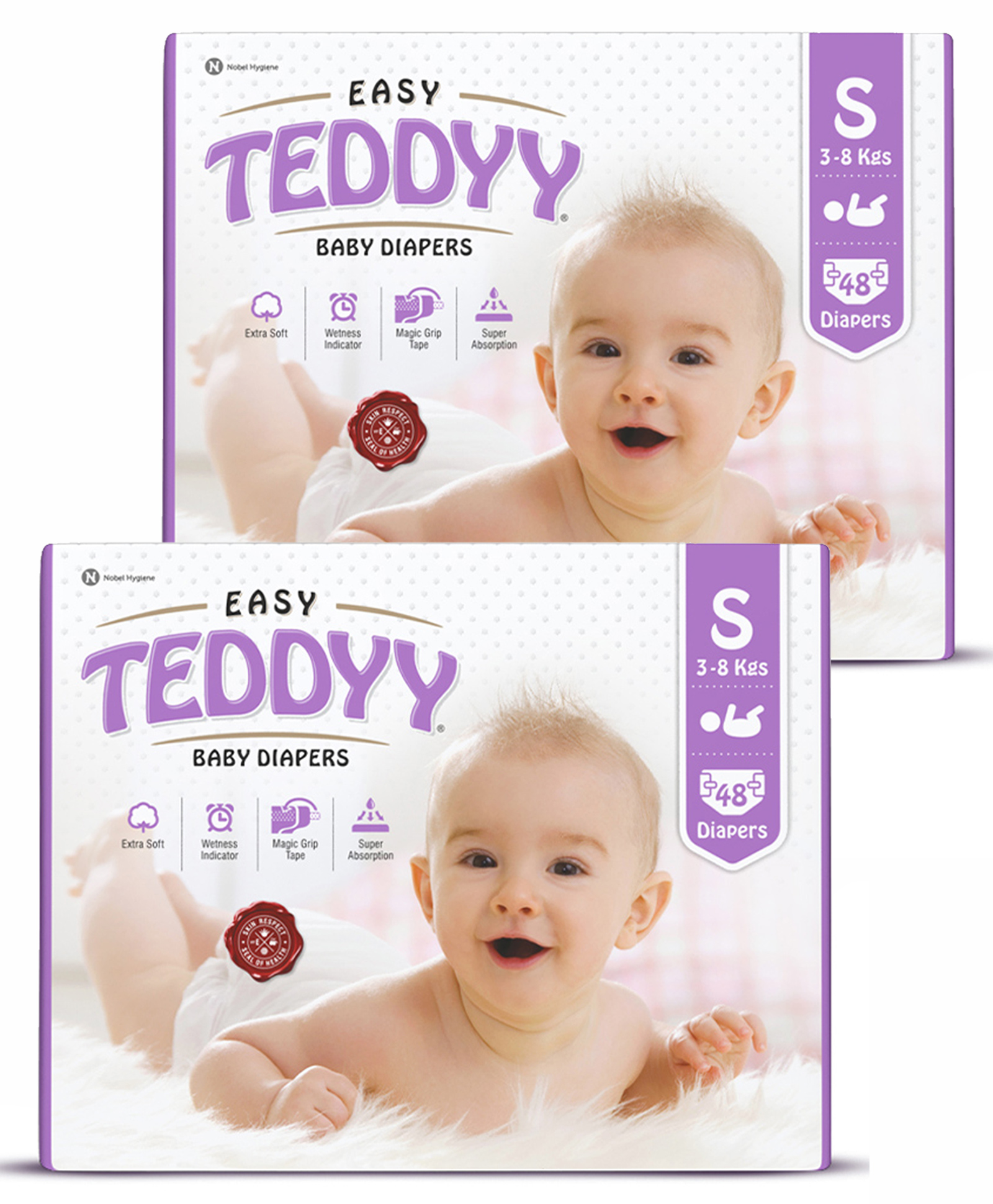 Buy Teddyy Baby Diapers Easy Small 48 Pieces,Taped Style Diaper - (Pack ...