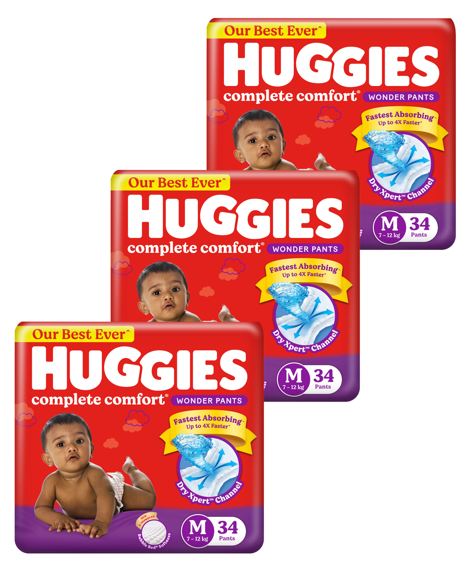 Buy Huggies Complete Comfort Wonder Pants Medium (M) Size Baby Diaper ...