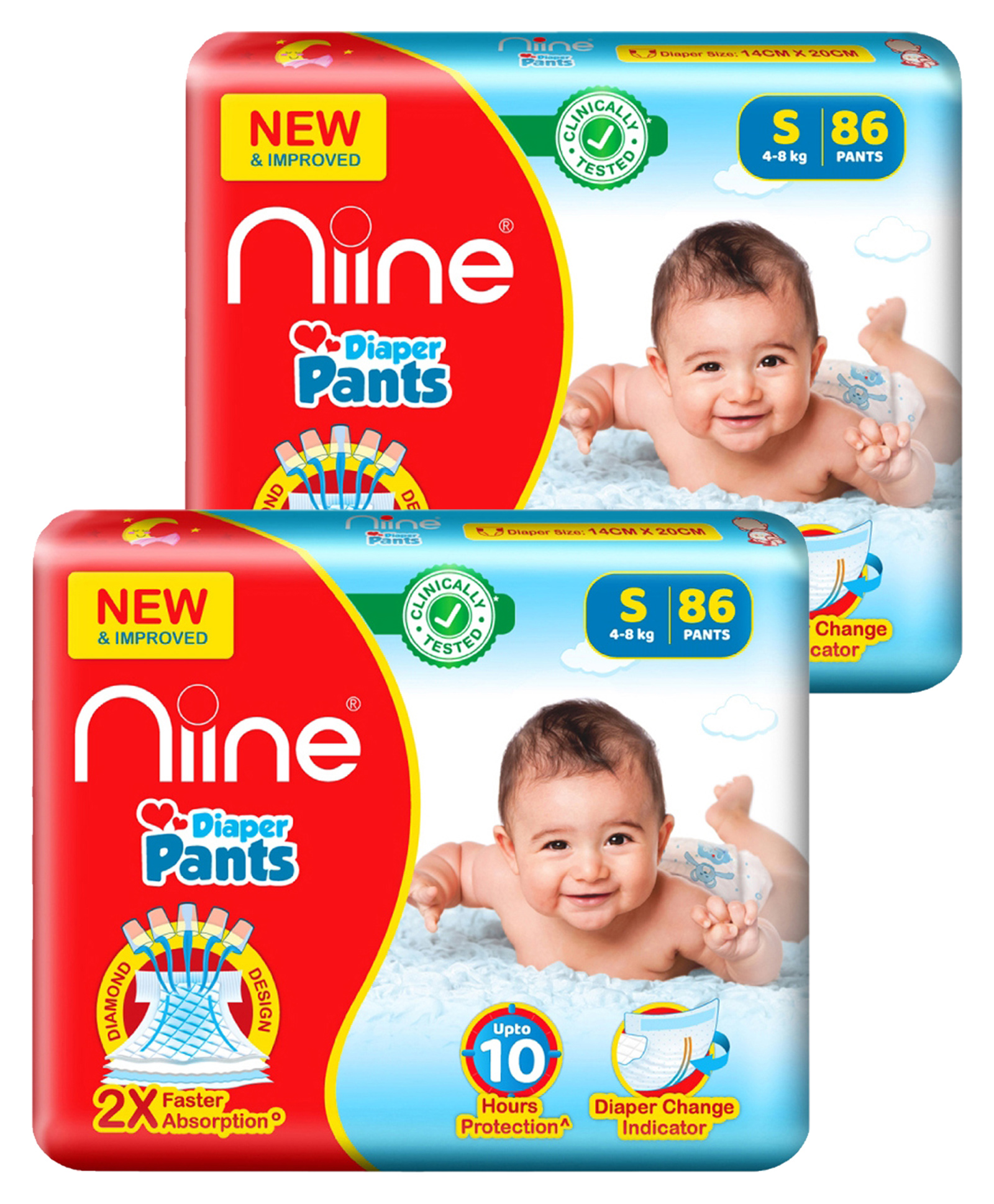 Buy Niine Baby Diaper Pants Small Size for Overnight Protection with ...