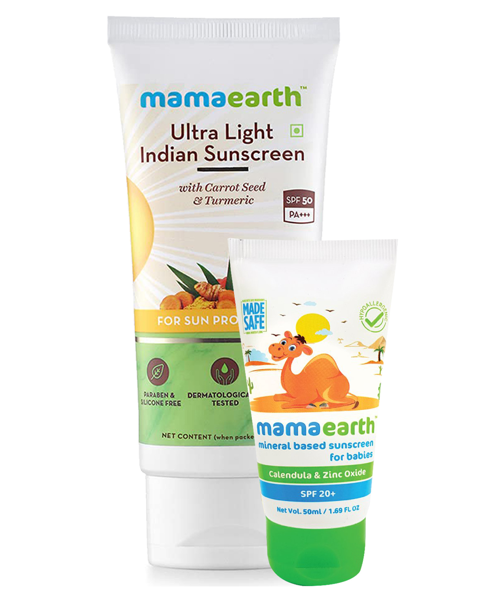 Buy Mamaearth Mineral Based Sunscreen For Babies - 50 ml & Mamaearth Ultra Light Indian ...