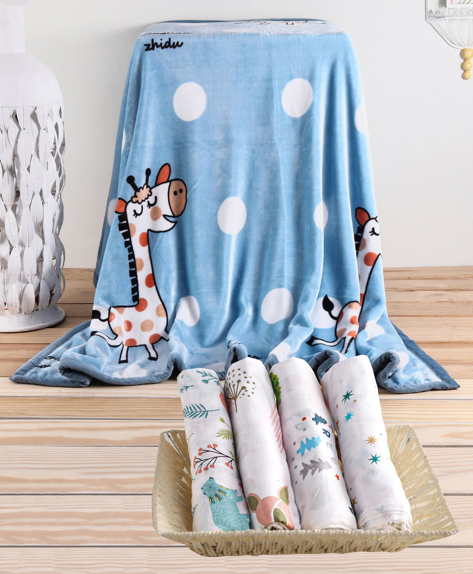 Buy Babyhug Reversible Plush Double Layer Blanket Giraffe Print & ZOE ...