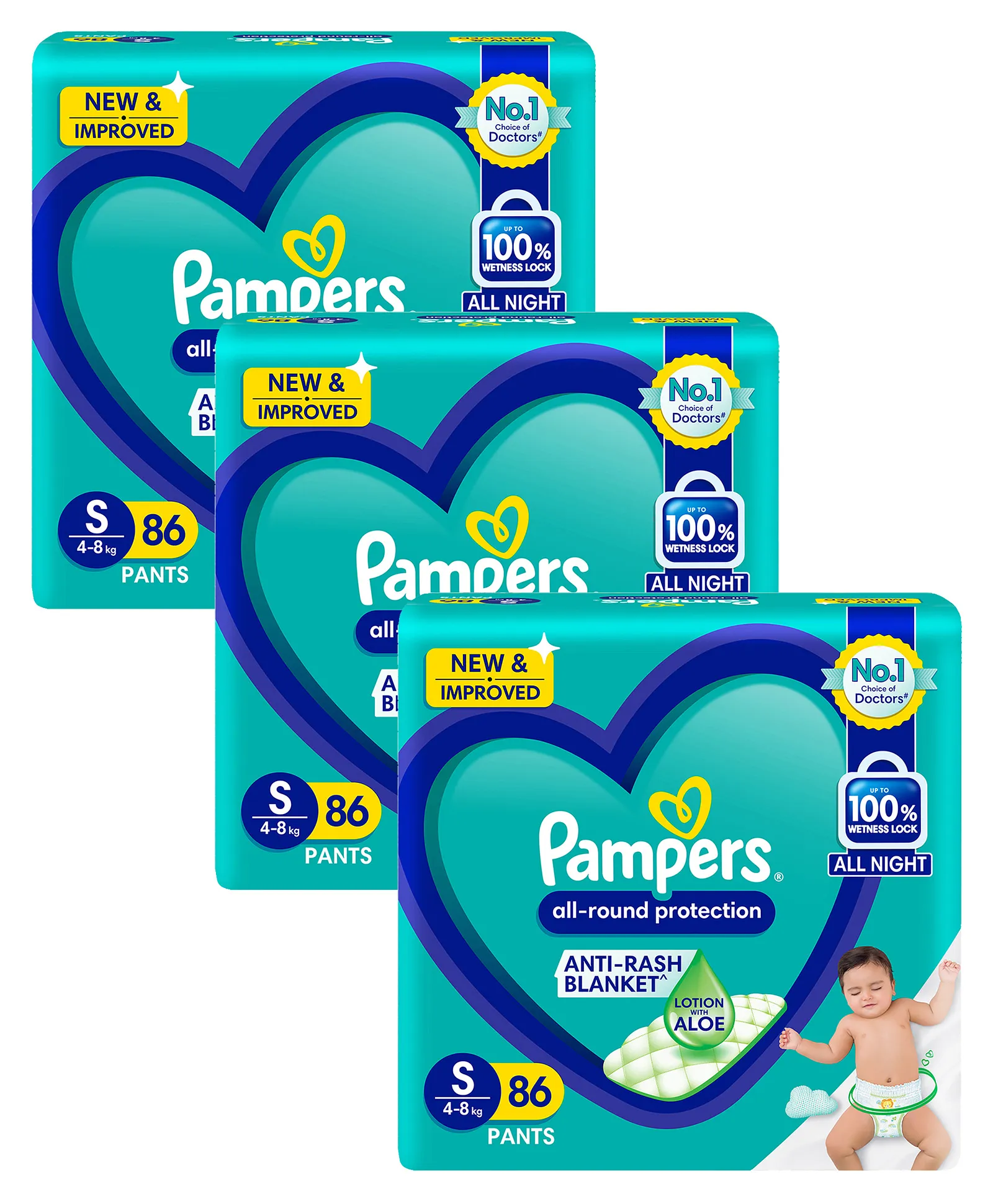 Buy Pampers Pant Style Diapers Small - 86 Pieces ( Pack of 3 ) Online ...
