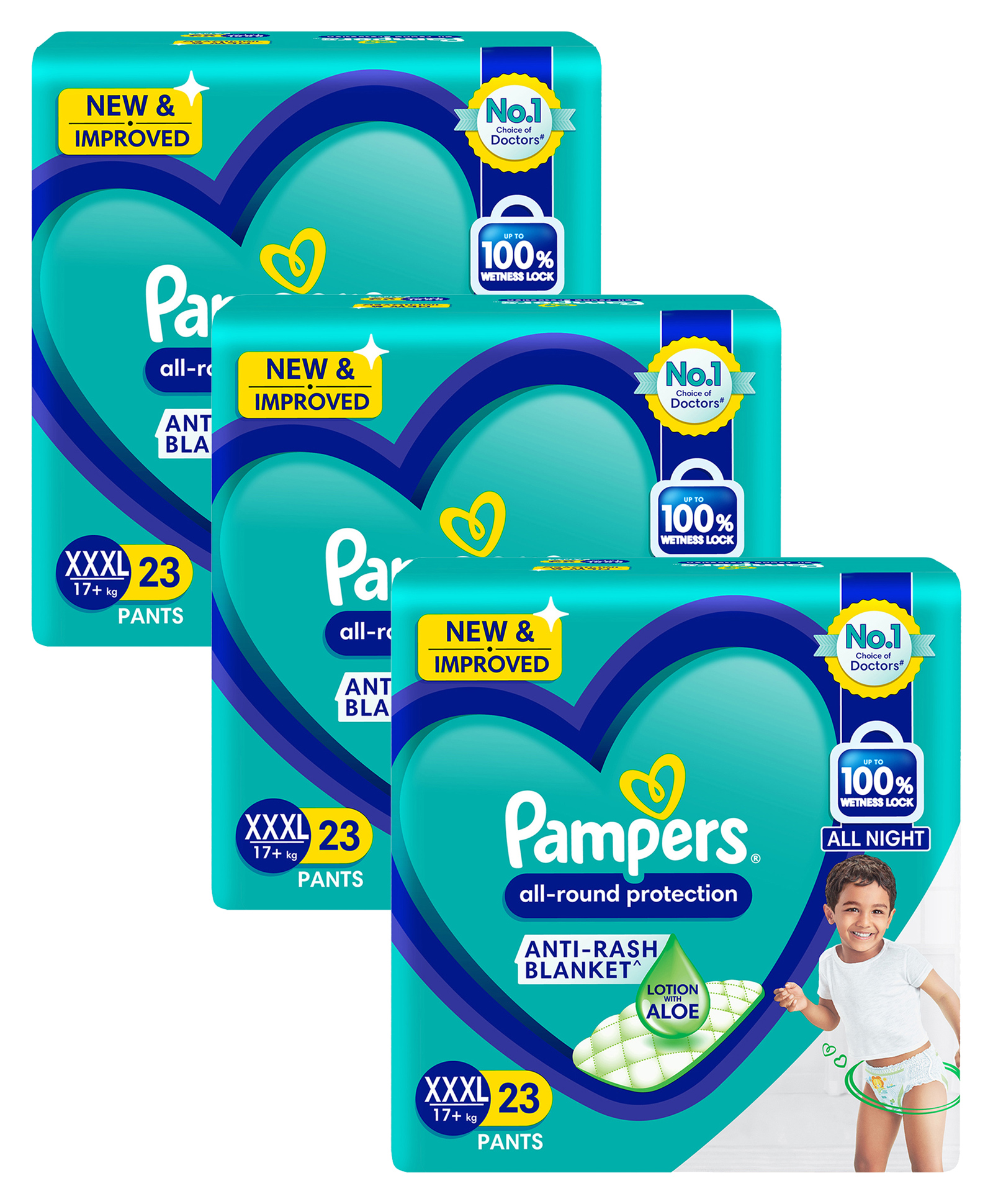Buy Pampers Pant Style Diapers XXX Large Size - 23 Pieces ( Pack of 3 ...