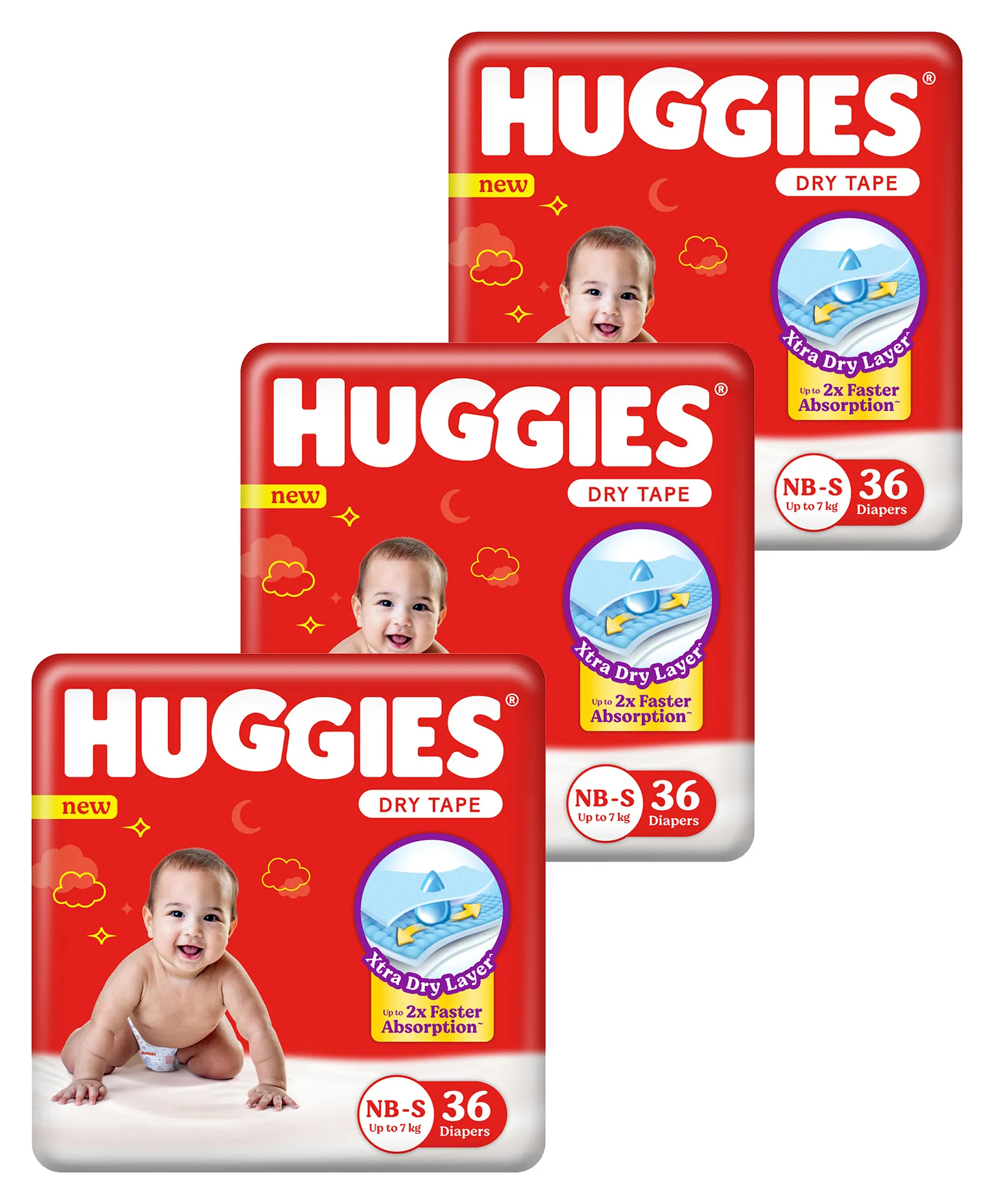 Buy Huggies Newborn Small Size Complete Comfort Dry Baby Tape Diapers ...