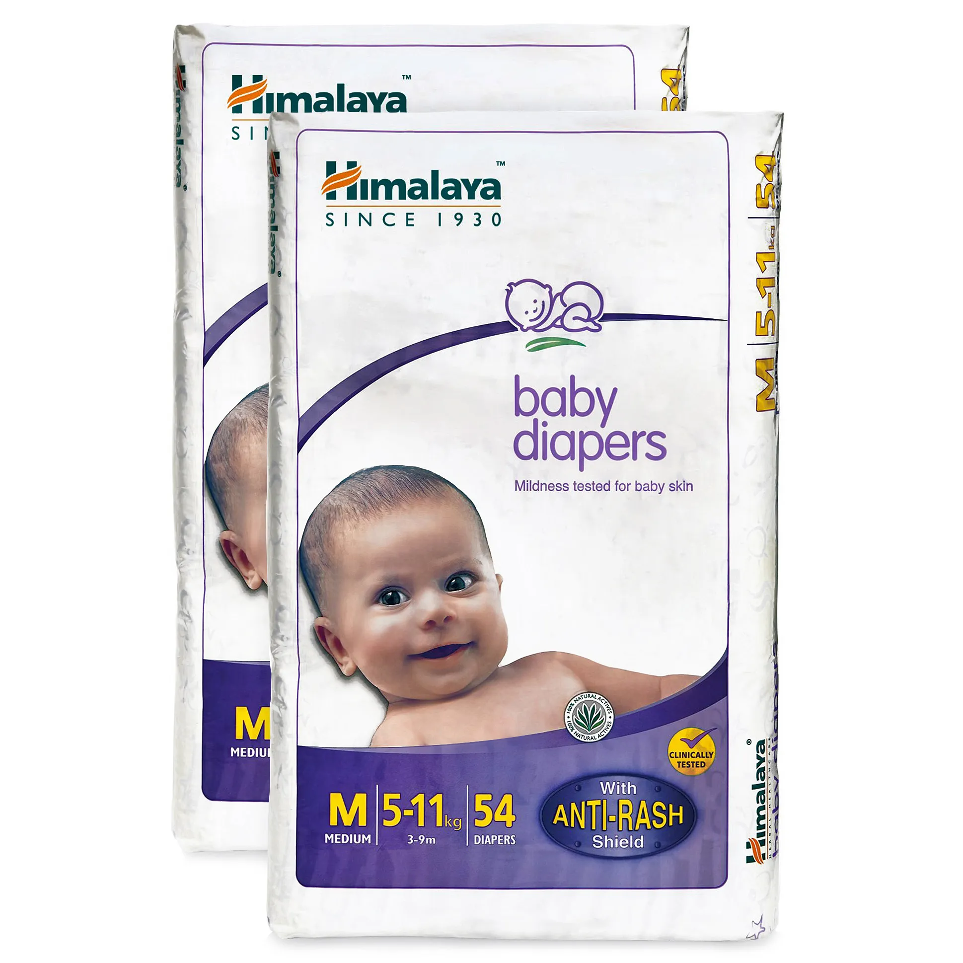 Buy Himalaya Herbal Baby Diapers Medium - 54 Pieces ( Pack of 2 ...