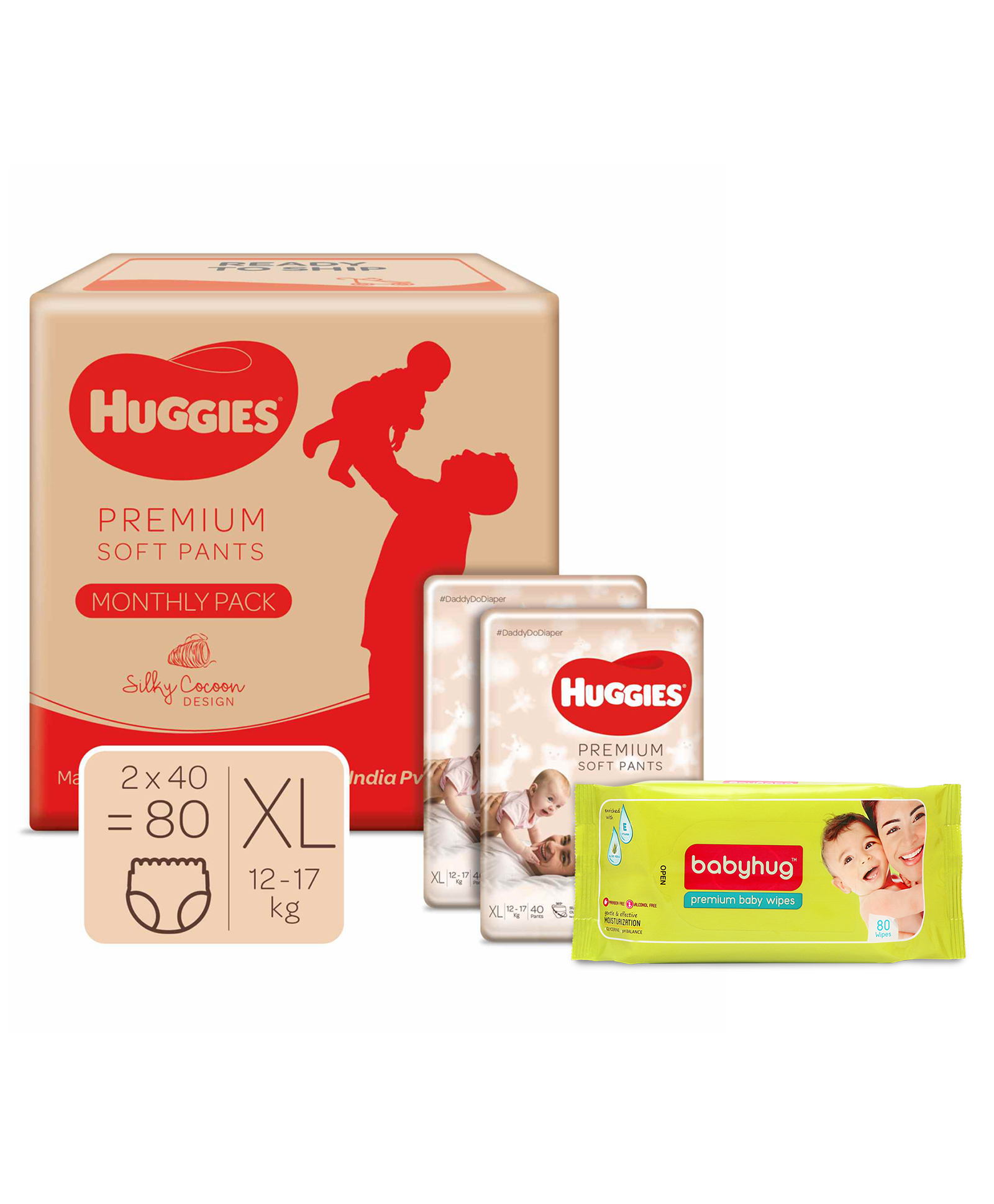 Buy Huggies Premium Soft Pants Monthly Pack Extra Large Size Diapers ...