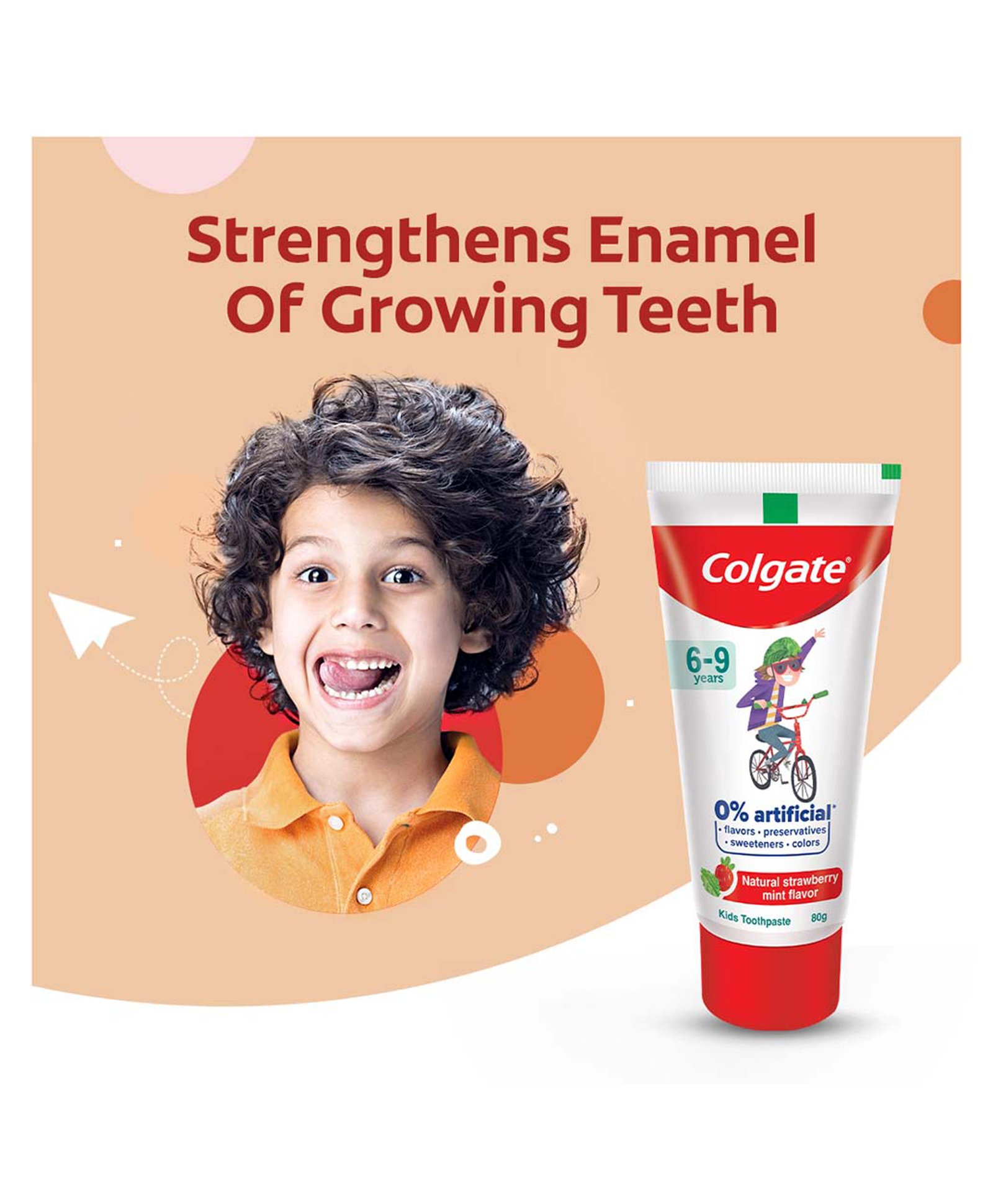 Buy Colgate Toothpaste for Kids (6-9 years), Natural Strawberry Mint ...