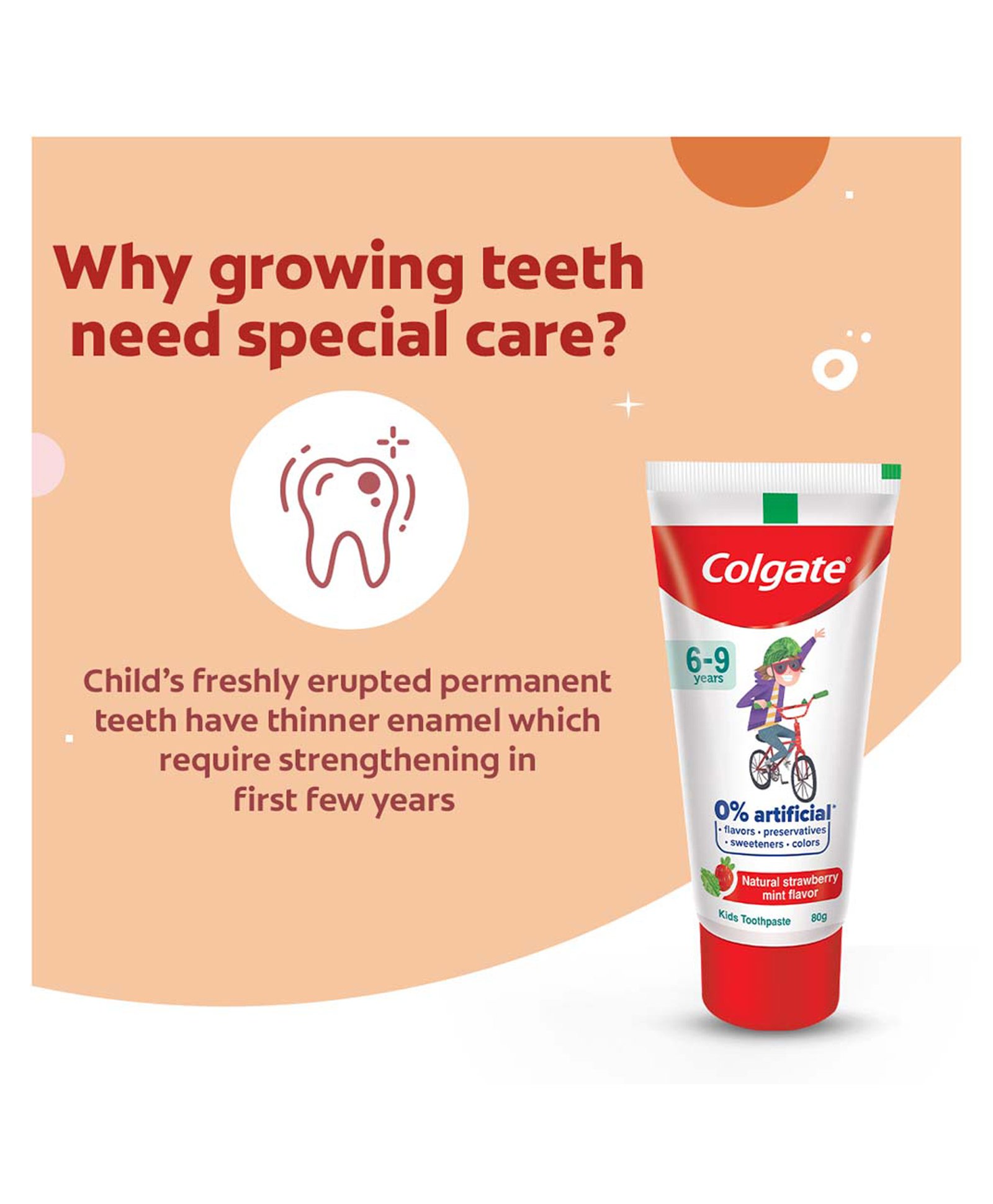 Buy Colgate Toothpaste for Kids (6-9 years), Natural Strawberry Mint ...