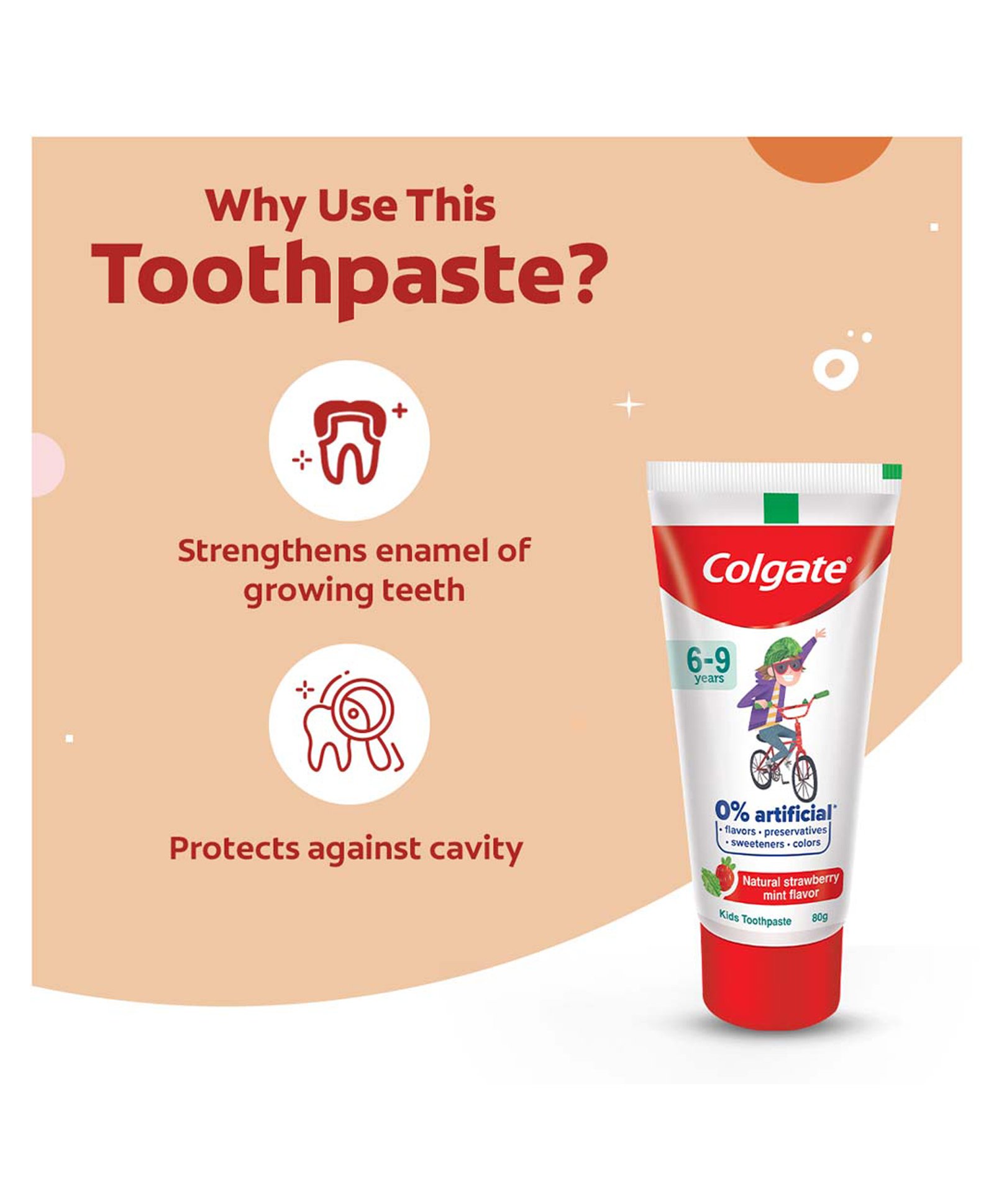 Buy Colgate Toothpaste for Kids (6-9 years), Natural Strawberry Mint ...